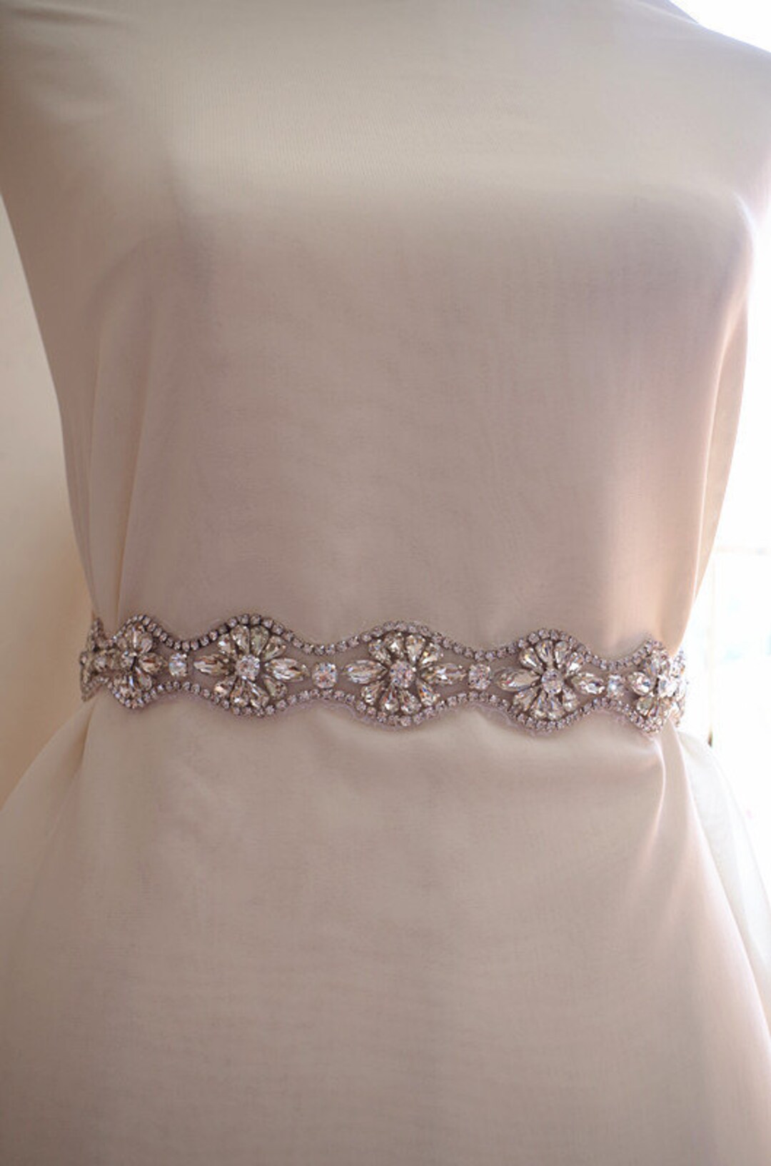 Rhinestone Sash Belt, Bridal Sash Trim, Delicate Sash Belt by the Yard ...