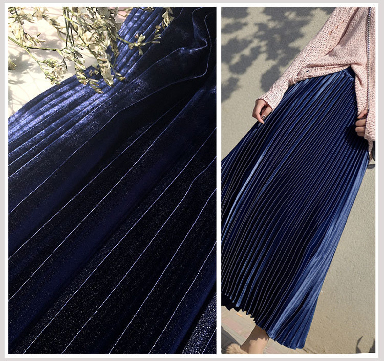 Navy Blue Pleated Satin Panel Satin Vertical Crease Satin - Etsy