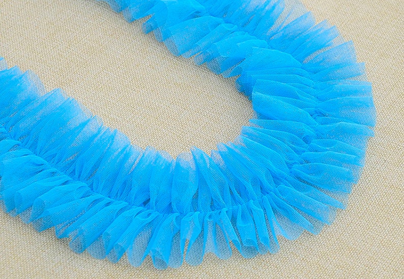 10 Yards Extra Dense Ruffled Tulle Trim, Frill Trim, Pleated Mesh Trim ...