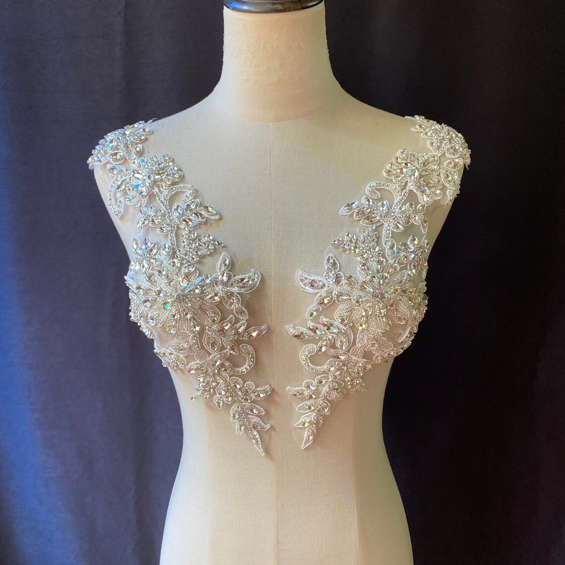 Sparkle Rhinestone Applique for Couture Heavy Bead Crafted - Etsy