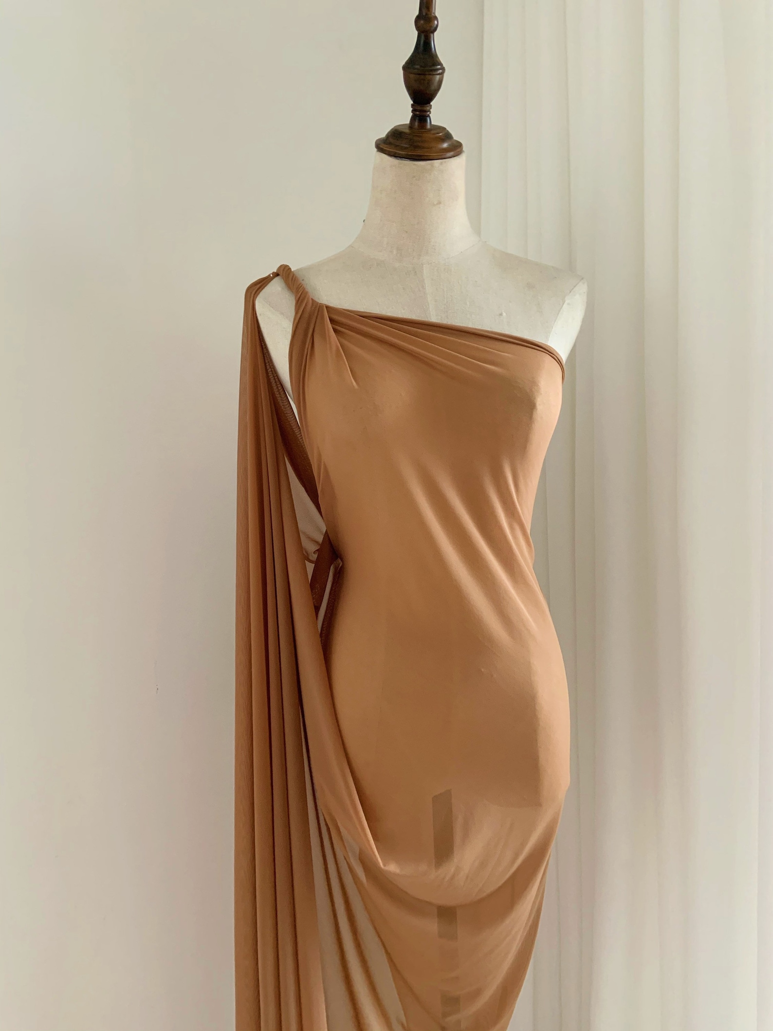 4 way stretch tulle fabric beige power stretchy mesh fabric | Etsy