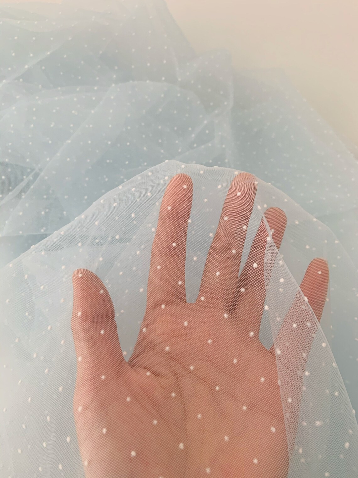 Soft Tulle Fabric With Tiny Velvet Polka Dots Flocking Polka - Etsy