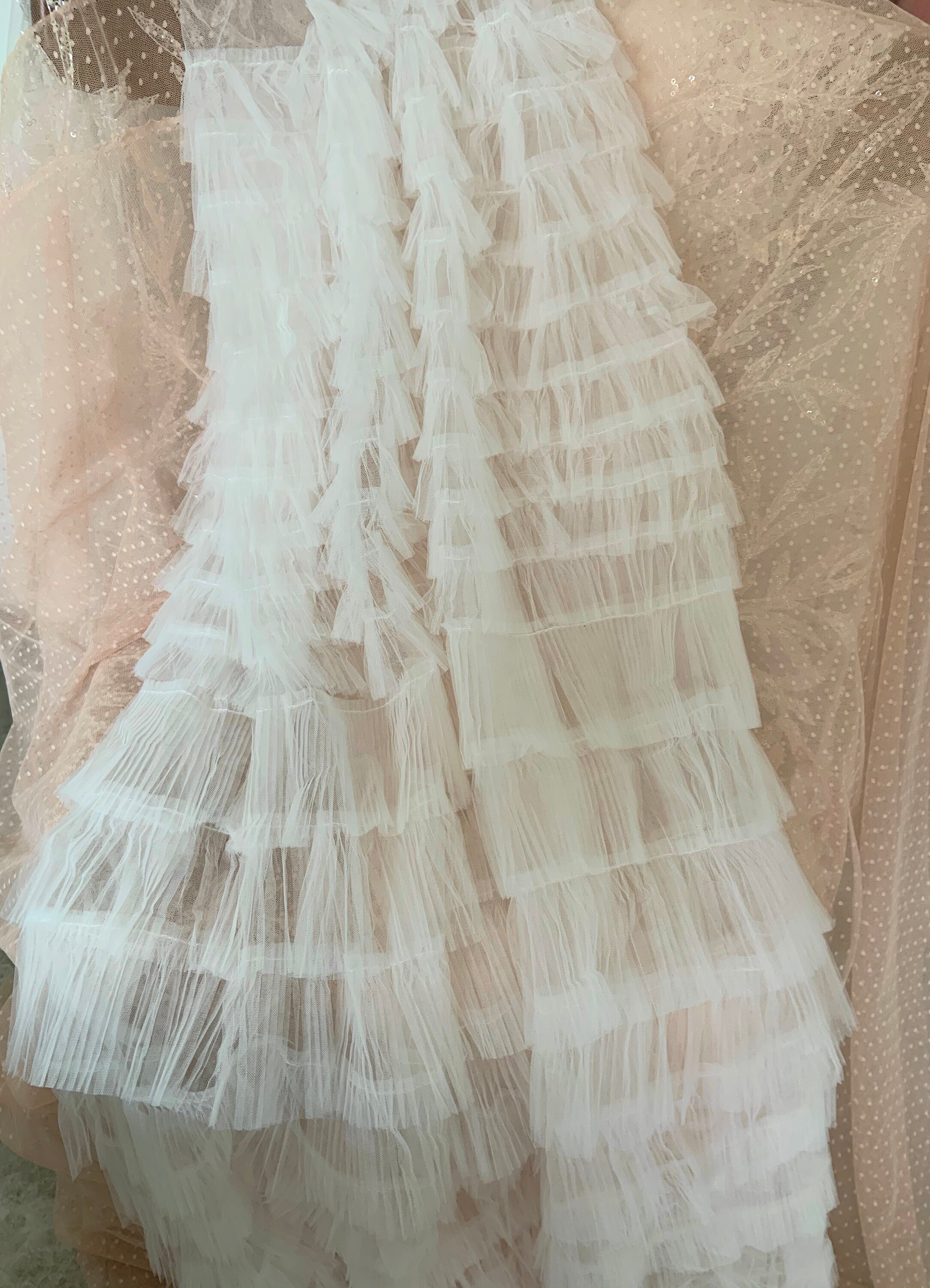 Off White Ruffled Fabric for Bridal Dress - Etsy