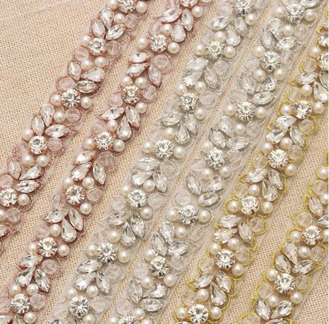 Heavy Bead Rhinestone Belt Trim Deluxe Rhinestone Sash Belt - Etsy