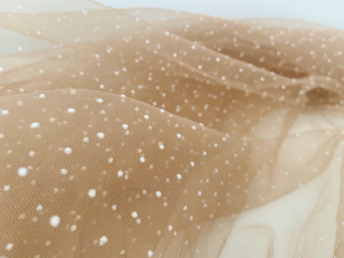 Soft Tulle Fabric With Tiny Velvet Polka Dots Flocking Polka - Etsy