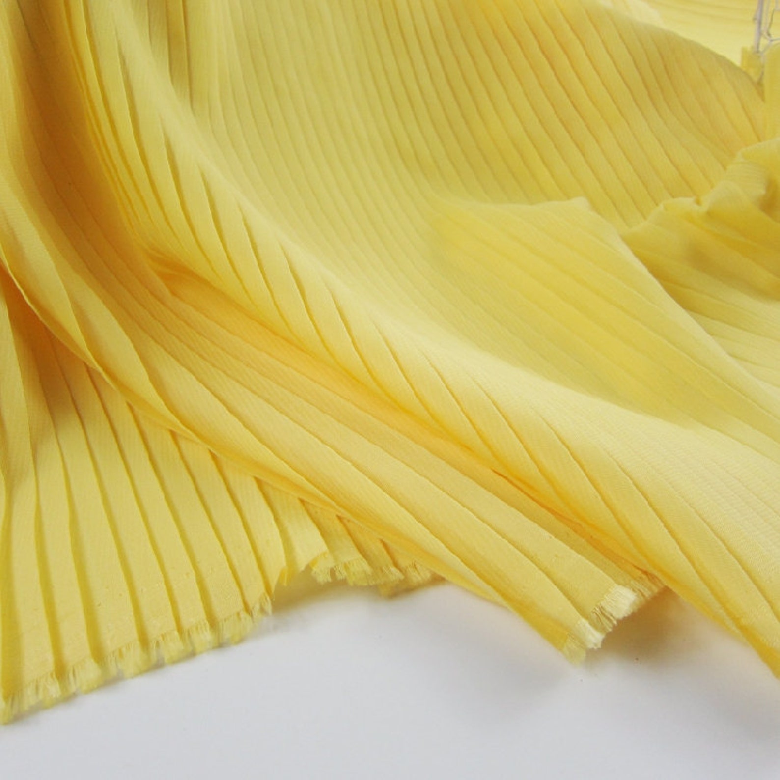 Yellow Chiffon Panel Fabric Pleated Chiffon Fabric 3d - Etsy