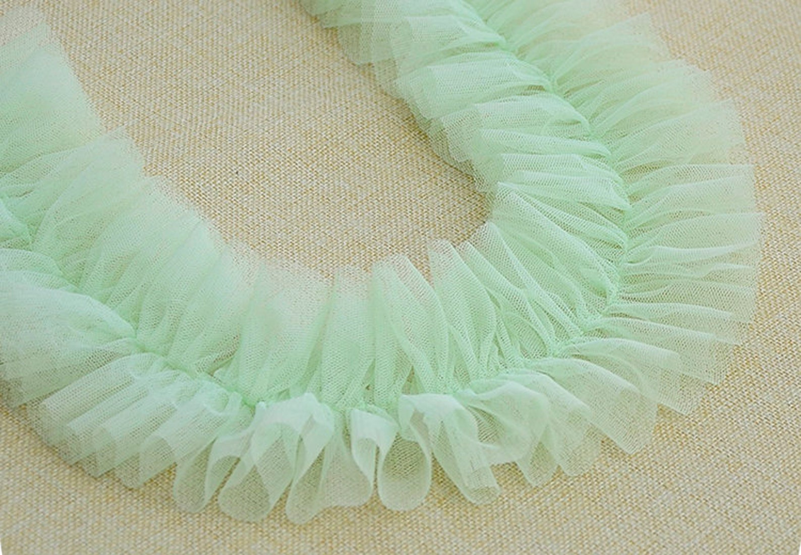 10 Yards Extra Dense Ruffled Tulle Trim, Frill Trim, Pleated Mesh Trim ...