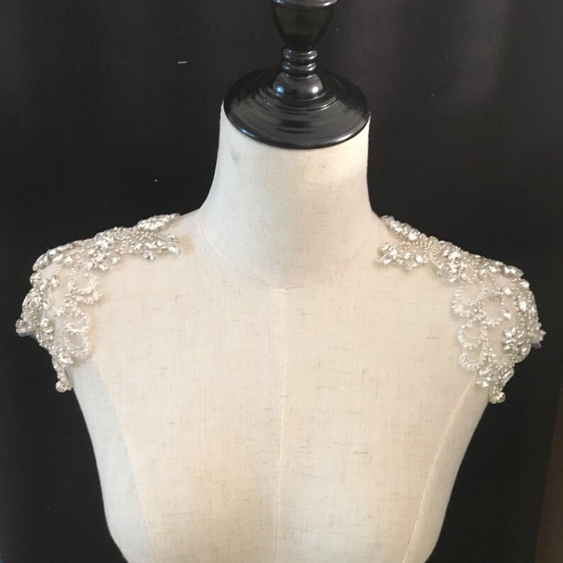 Heavy bead applique Deluxe rhinestone bodice applique | Etsy