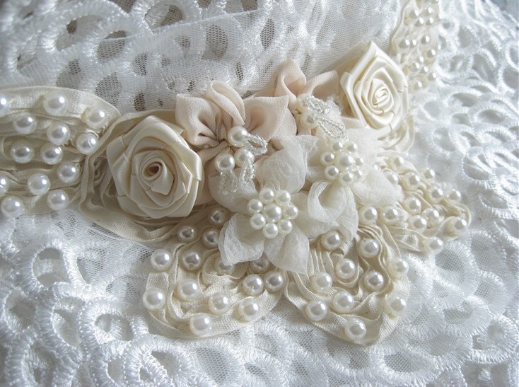 Beading Applique Bridal Applique Wedding Applique Pearl | Etsy