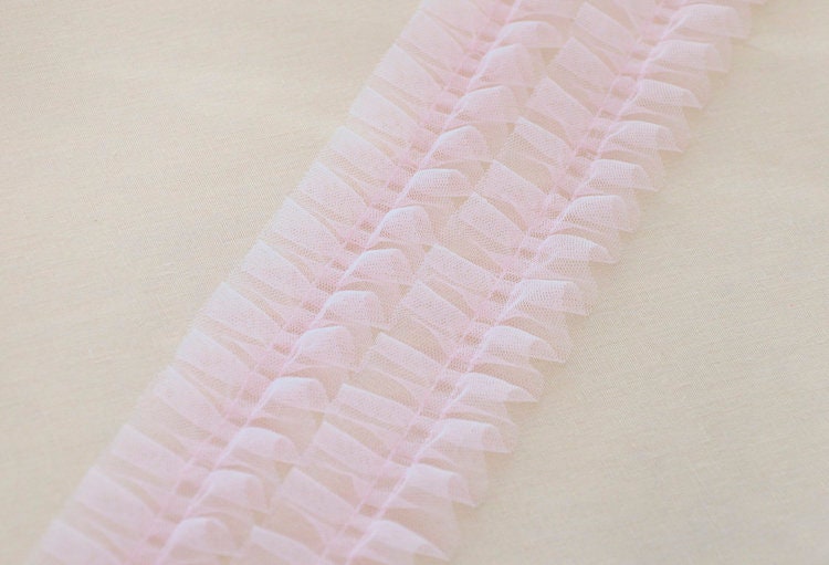 12 Colors Ruffled Tulle Trim Frill Trim Pleated Mesh Trim | Etsy