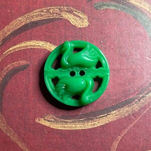 Vintage - Beautiful Pierced Swan Green Button - 7/8 In - Etsy