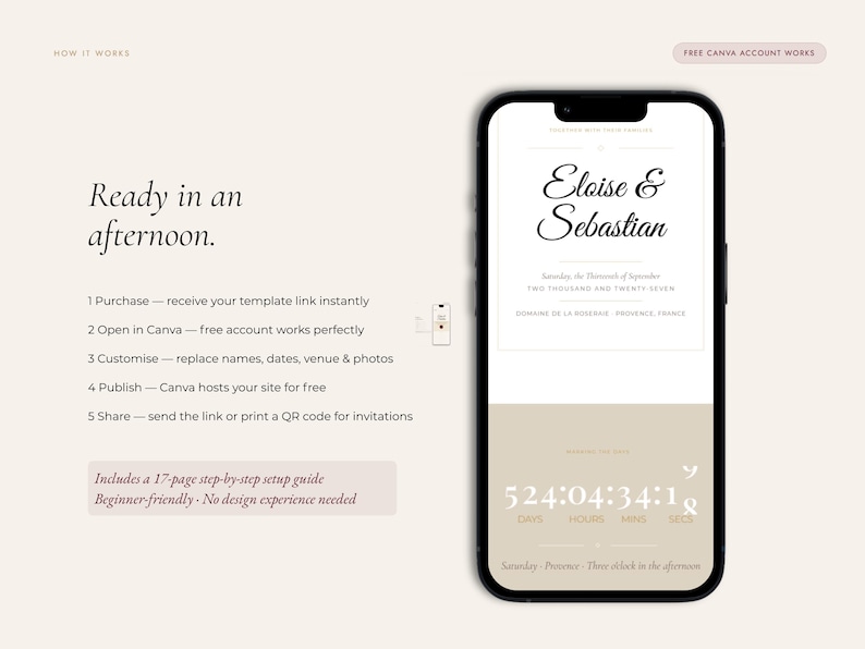 Canva Wedding Website Template | Old Money Luxury Wedding Invitation ...