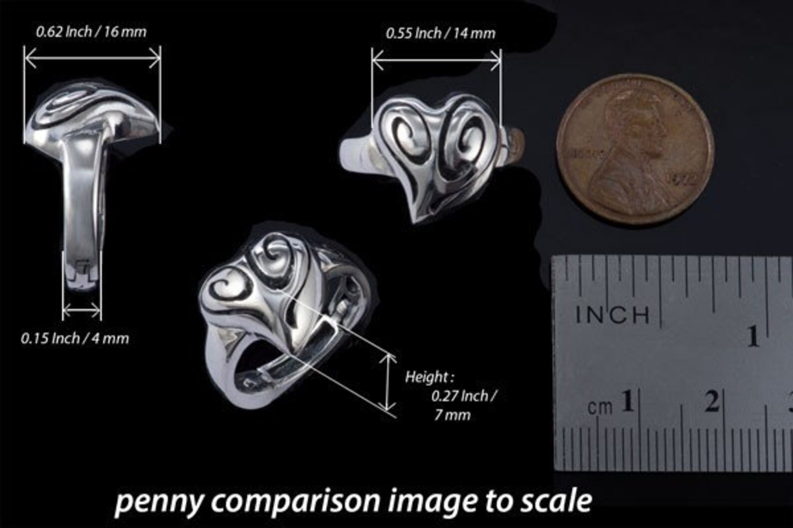 Unique Heart Shaped Arthritis Ring With Curl Pattern - Etsy