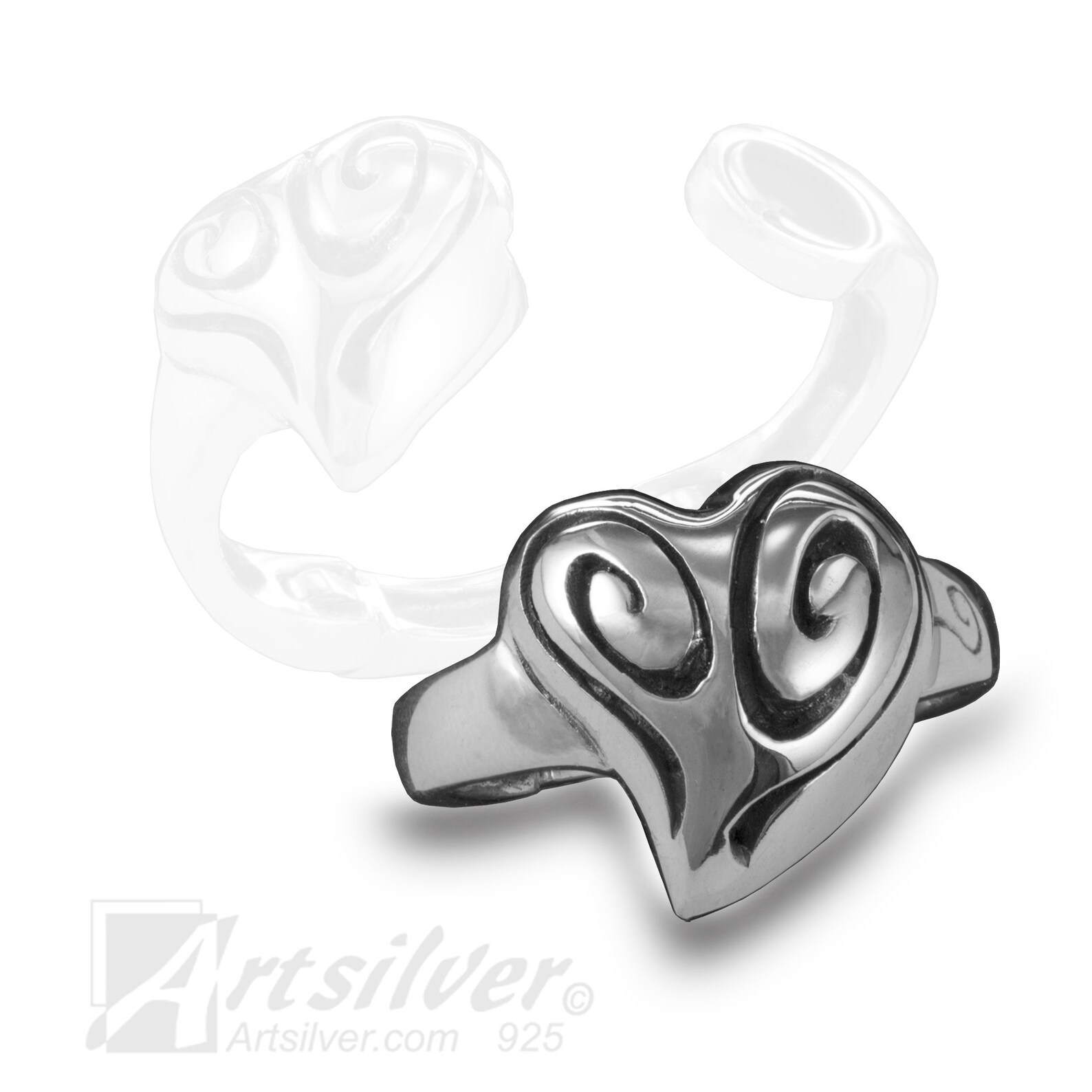Unique Heart Shaped Arthritis Ring With Curl Pattern - Etsy