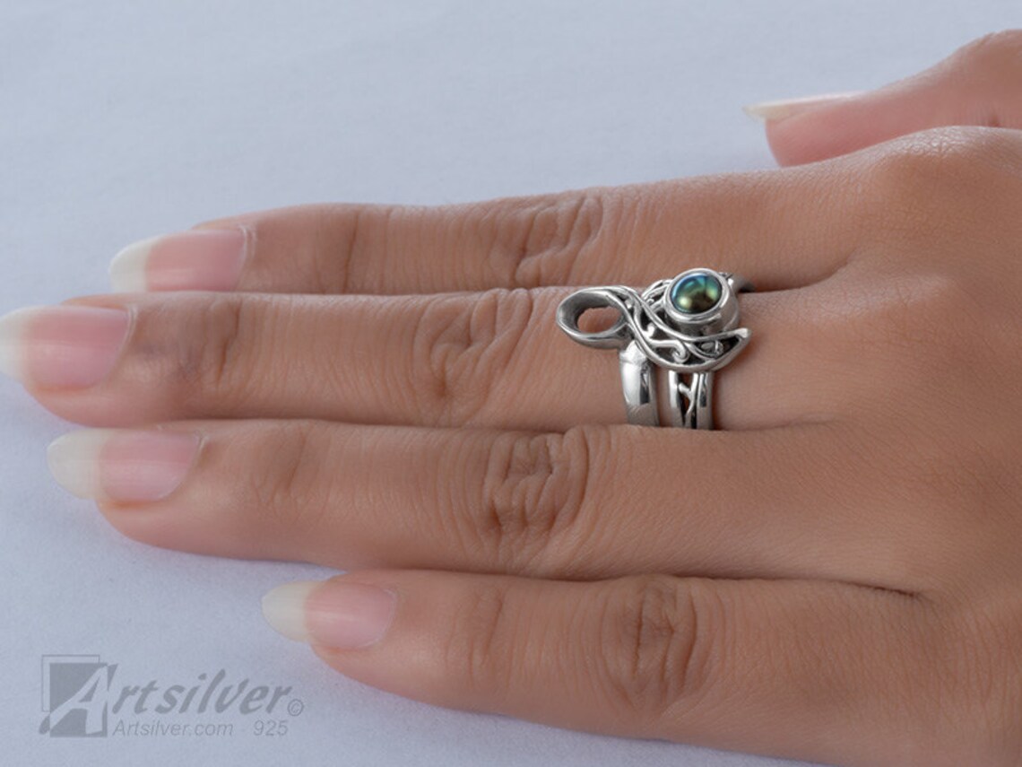 Art Silver Ring Solid Sterling Silver. Multiform Gem Stone Ring That ...