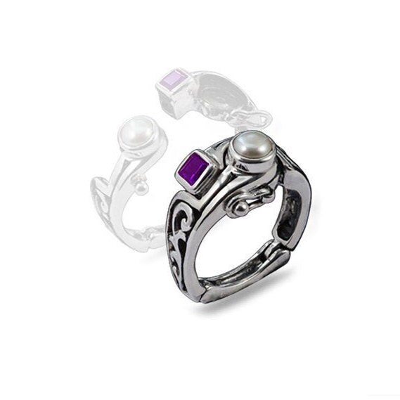 Arthritis Ring Silver Expandable Ring Sterling Silver Woman's Hinged ...