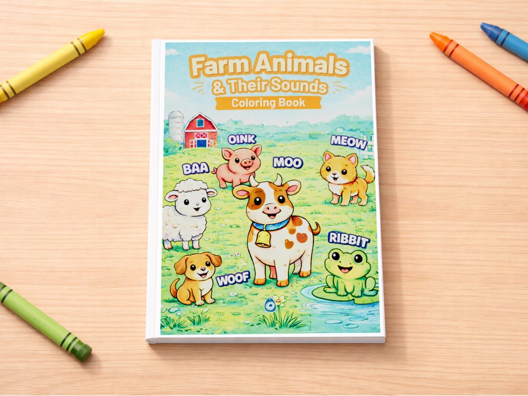 Farm Animals & Their Sounds – Printable Coloring Pages for Kids - Etsy