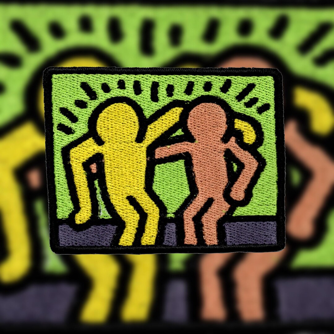 Keith Haring "best Buddies" Inspired Iron-on Patch Pop Art Embroidered ...