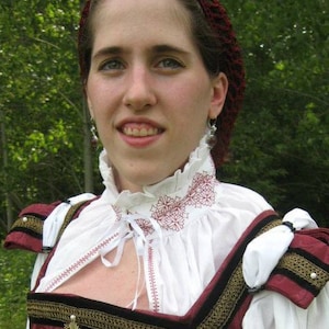 Ladies' Elizabethan Embroidered White Linen Partlet Blouse - Etsy