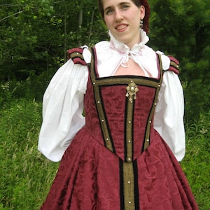 Ladies' Elizabethan Embroidered White Linen Partlet Blouse - Etsy