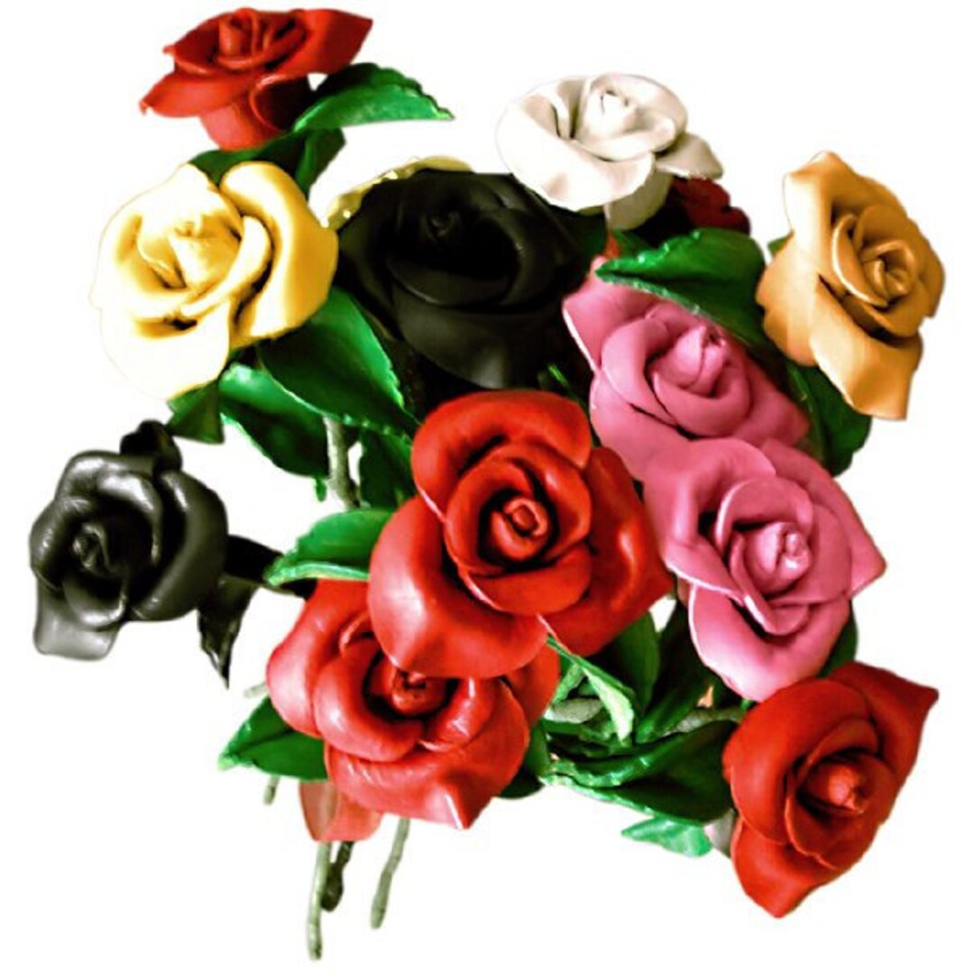 Handmade Leather Rose, Leather Roses Bouquet, Personalized Anniversary ...