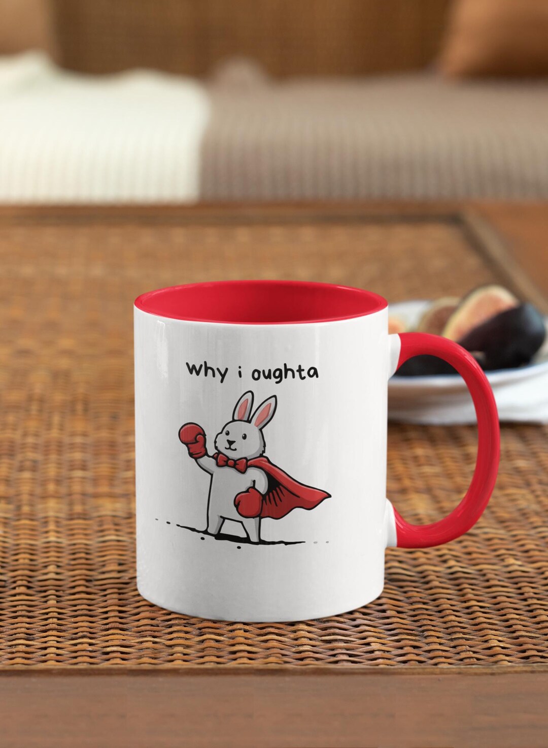 Funny Bunny Coffee Mug, Cartoon Boxer Rabbit, Gift for Friend - Etsy