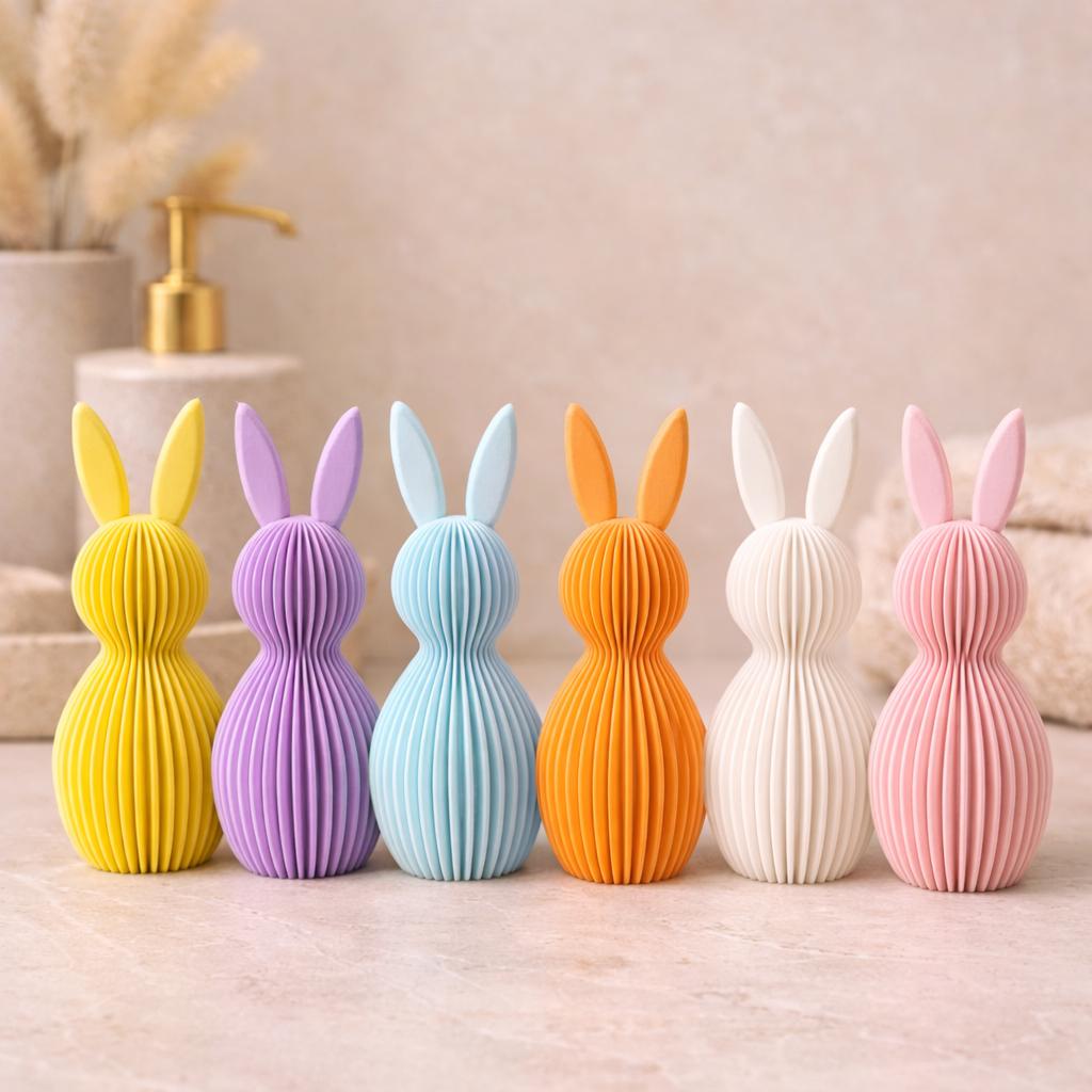 Ribbed Bunny Ornament for Easter | Minimalist Easter Decor | Modern ...