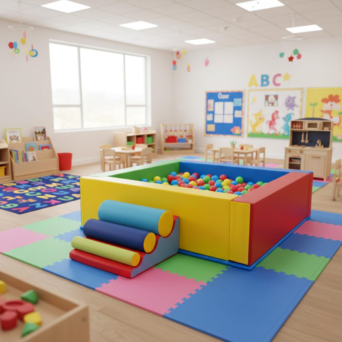 Indoor Ball Pit , Soft Play Ball Pit, Toddler Sensory Play Area, Padded ...
