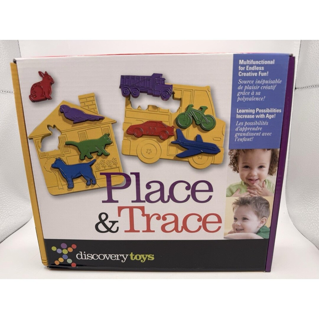 Discovery Toys Place & Trace Puzzle Stencil Shapes Set Educational ...