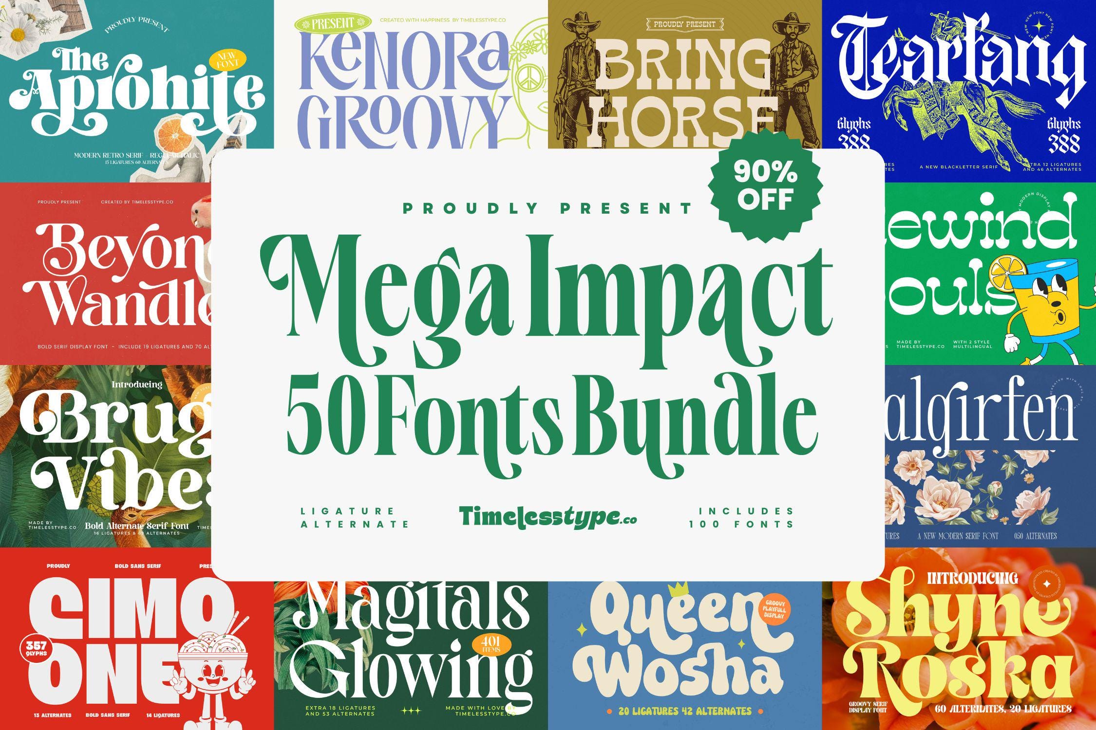 Mega Impact Font Bundle – 50 Elegant Fonts for Branding & Logos - Etsy