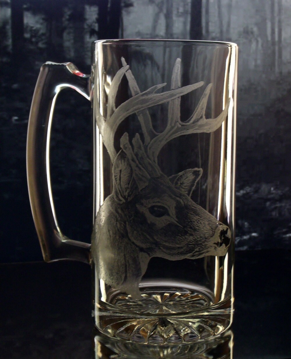 Hand Engraved Deer Mug Set: Rustic Barware Gift - Etsy