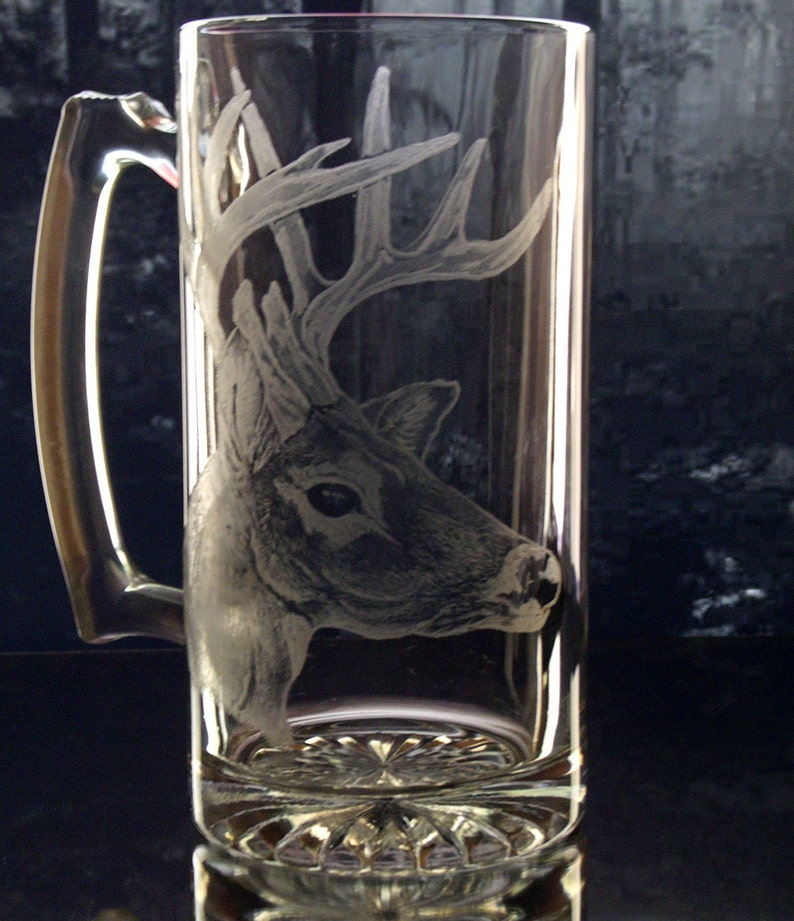 Hand Engraved Deer Mug Set: Rustic Barware Gift - Etsy