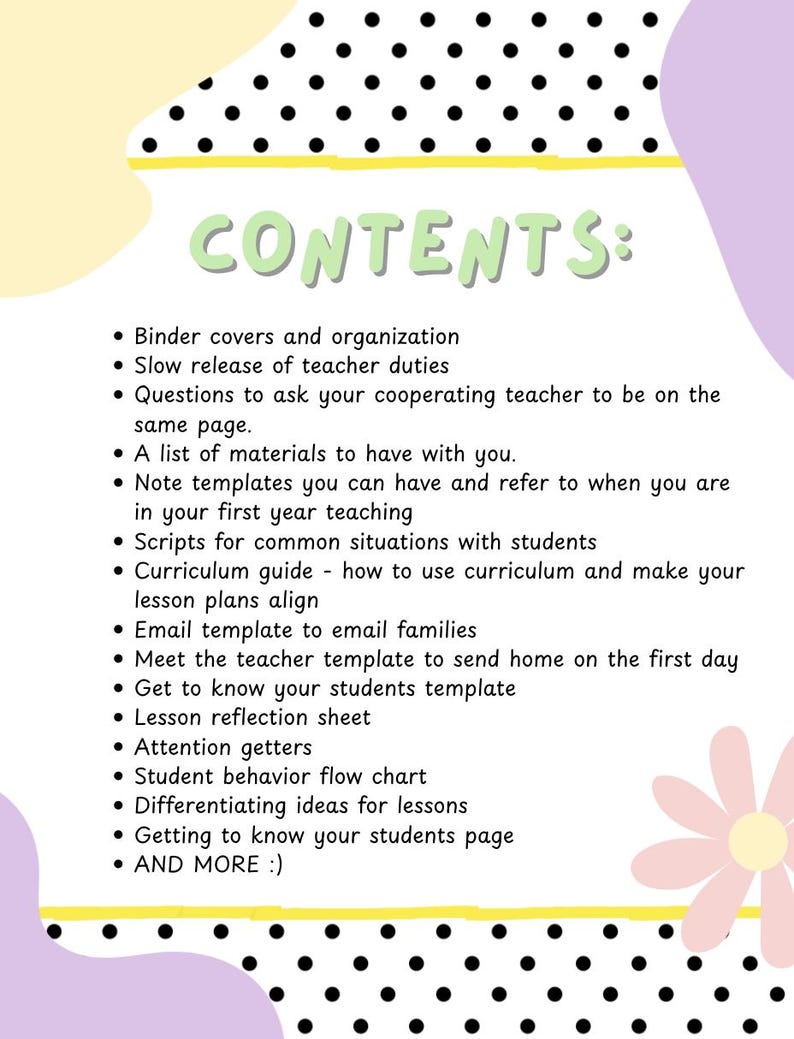 Student Teaching Bundle (PDF) | Binder & First Week Survival Guide ...
