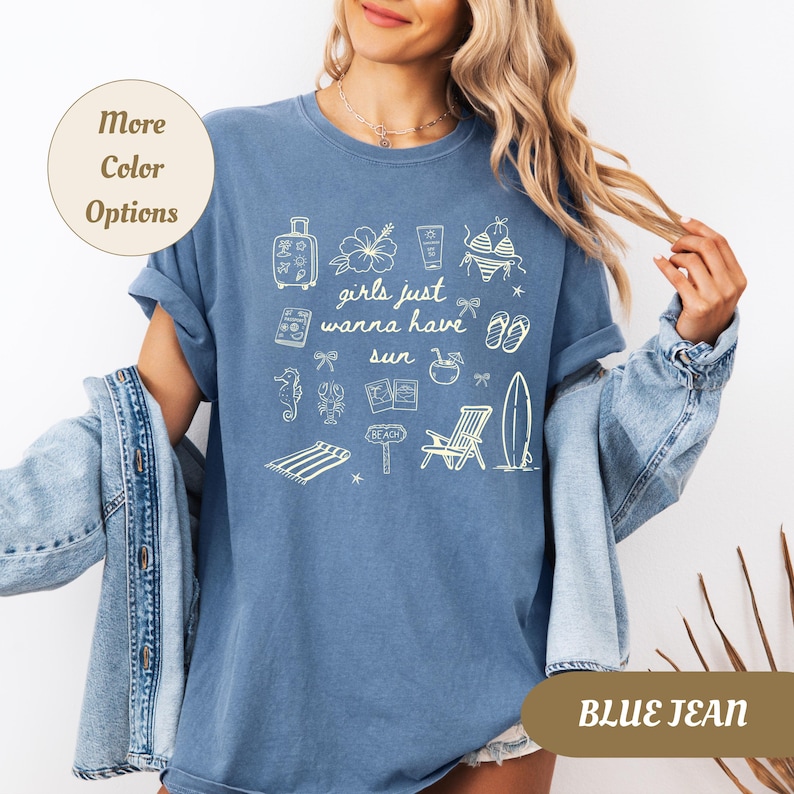 Girls Just Wanna Have Sun Shirt, Beach Vacation Tee, Comfort Colors ...