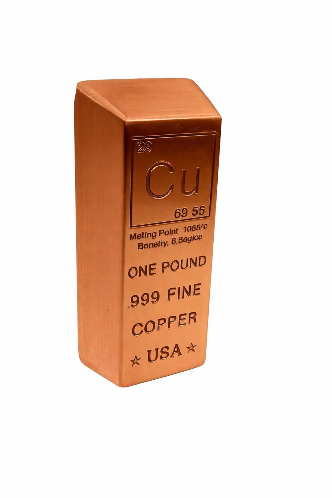 1 Lb .999 Fine Copper Ingot - Trapezoid Bullion Bar - Etsy