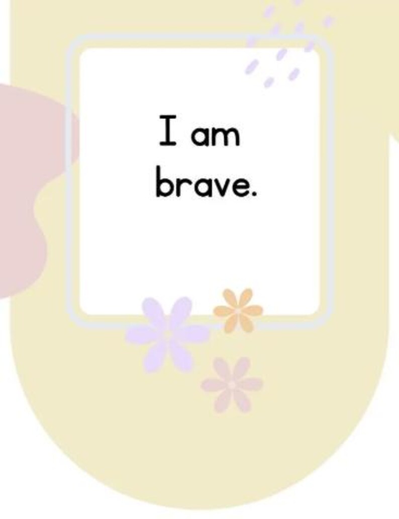 Kids Daily Affirmations Poster, Pastel Floral Decor (digital Download ...