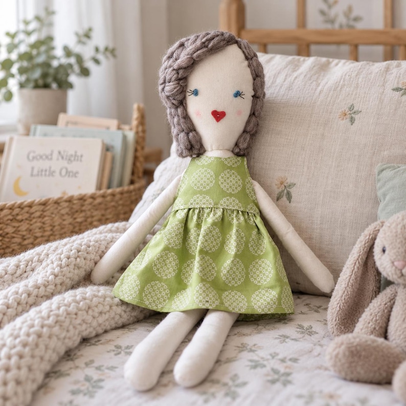 Rag Doll Sewing Pattern PDF, 22 inch Traditional Cloth Doll with Dress ...