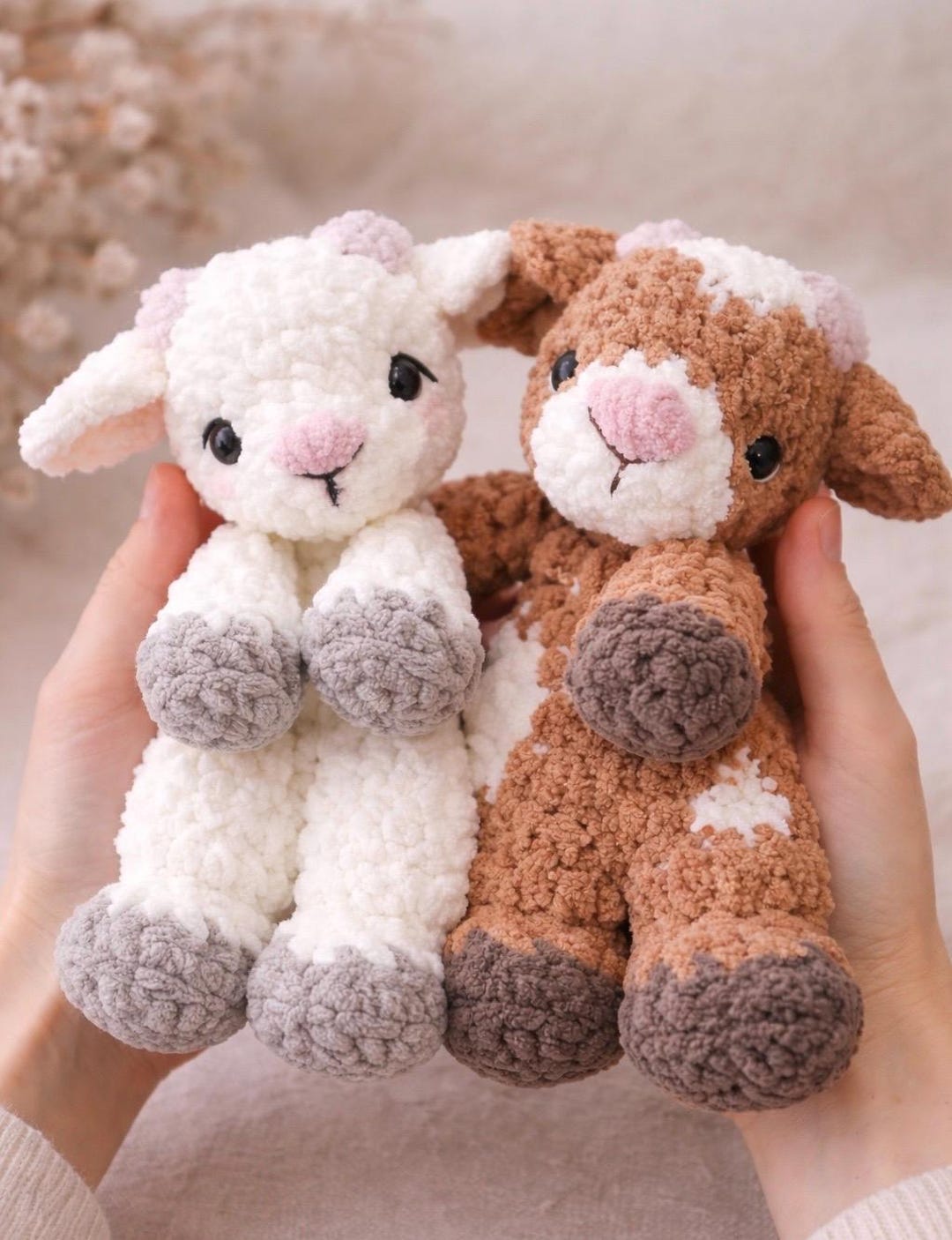 Cute Little Goats Crochet Pattern PDF – Amigurumi Goat Plush Toy – Farm ...