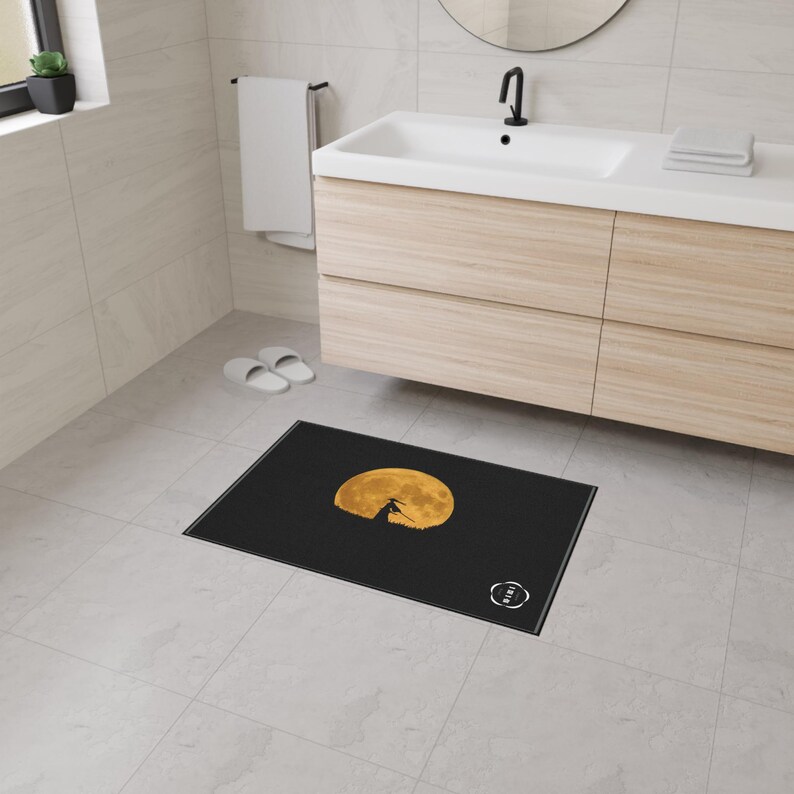 Samurai Silhouette Moon Heavy Duty Floor Mat | Full Moon Warrior ...