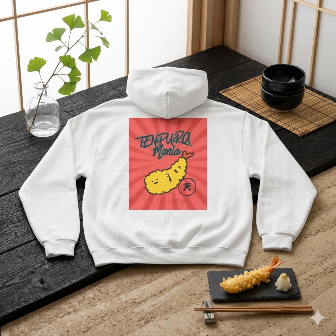 Tempura Mania Shrimp Illustration Hoodie | Champion Hoodie - Etsy