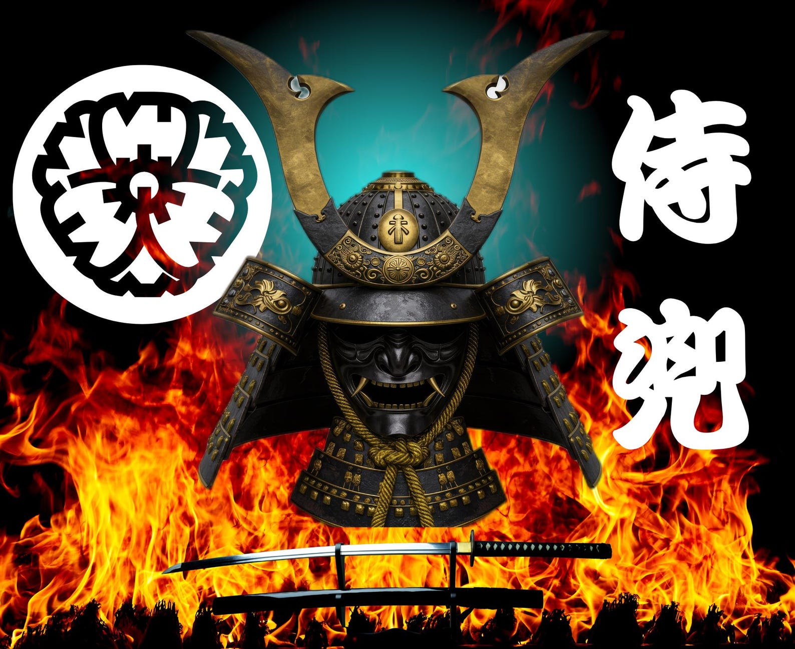 Samurai Helmet Phone Case | Japanese Crest, Kanji of Samurai Kabuto ...
