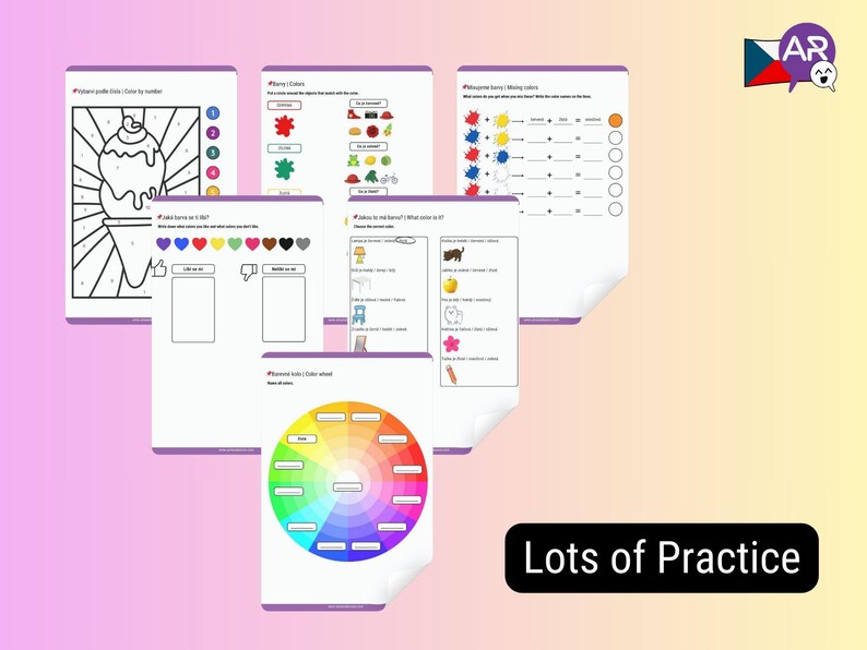 Czech Colors Worksheet | A1 Czech Vocabulary | Printable PDF - Etsy