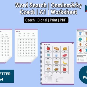 Czech Word Search – Vocabulary Games (printable Worksheets | A1) - Etsy