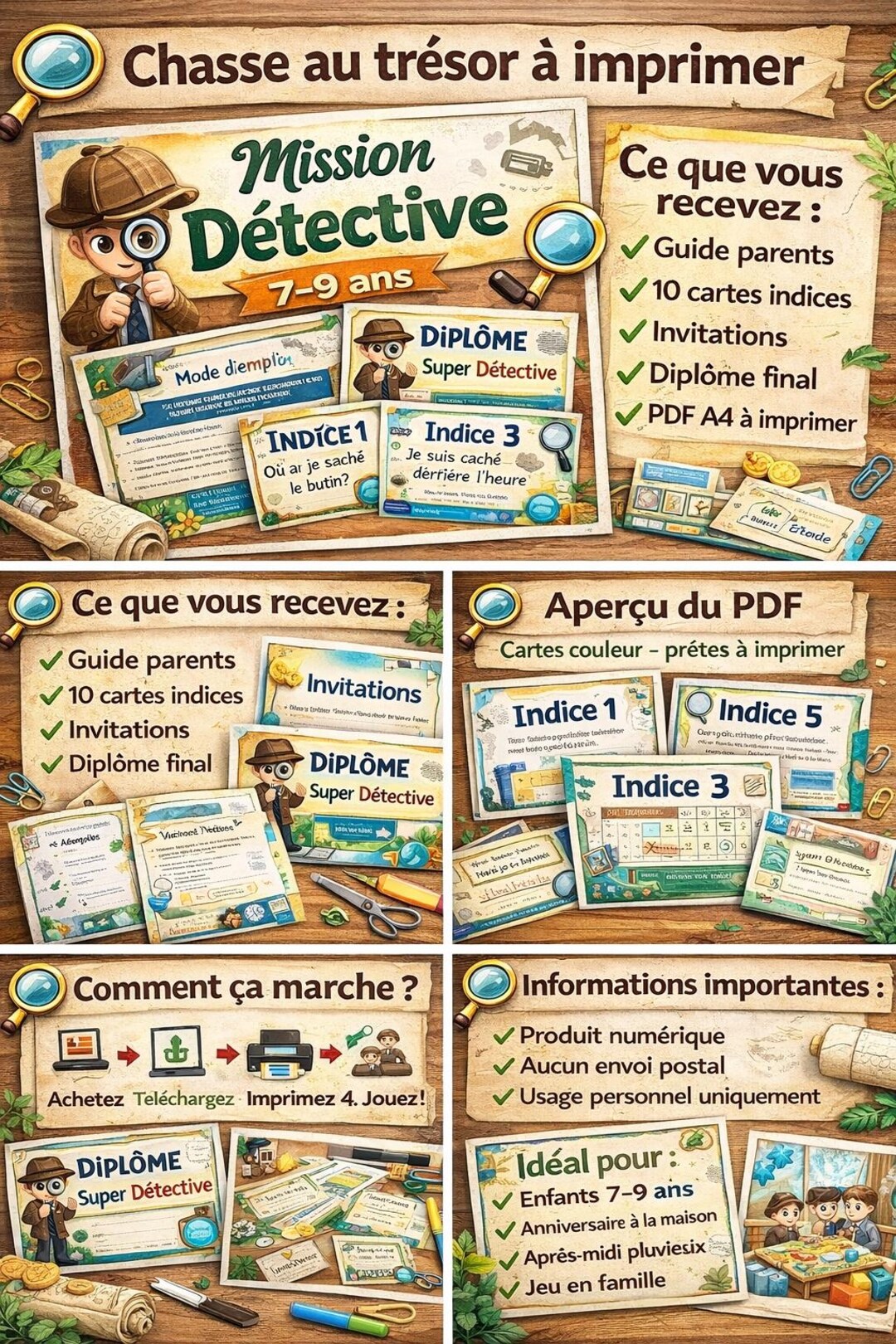 Printable Treasure Hunt – Detective Mission – Ages 7-9 – PDF - Etsy
