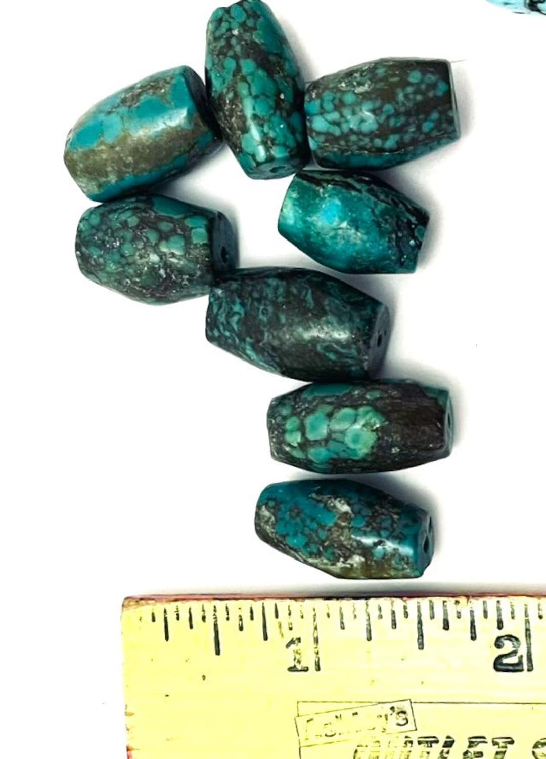 196ct Old Lander Blue Mine Nevada Turquoise Lapidary Drilled Beads ...