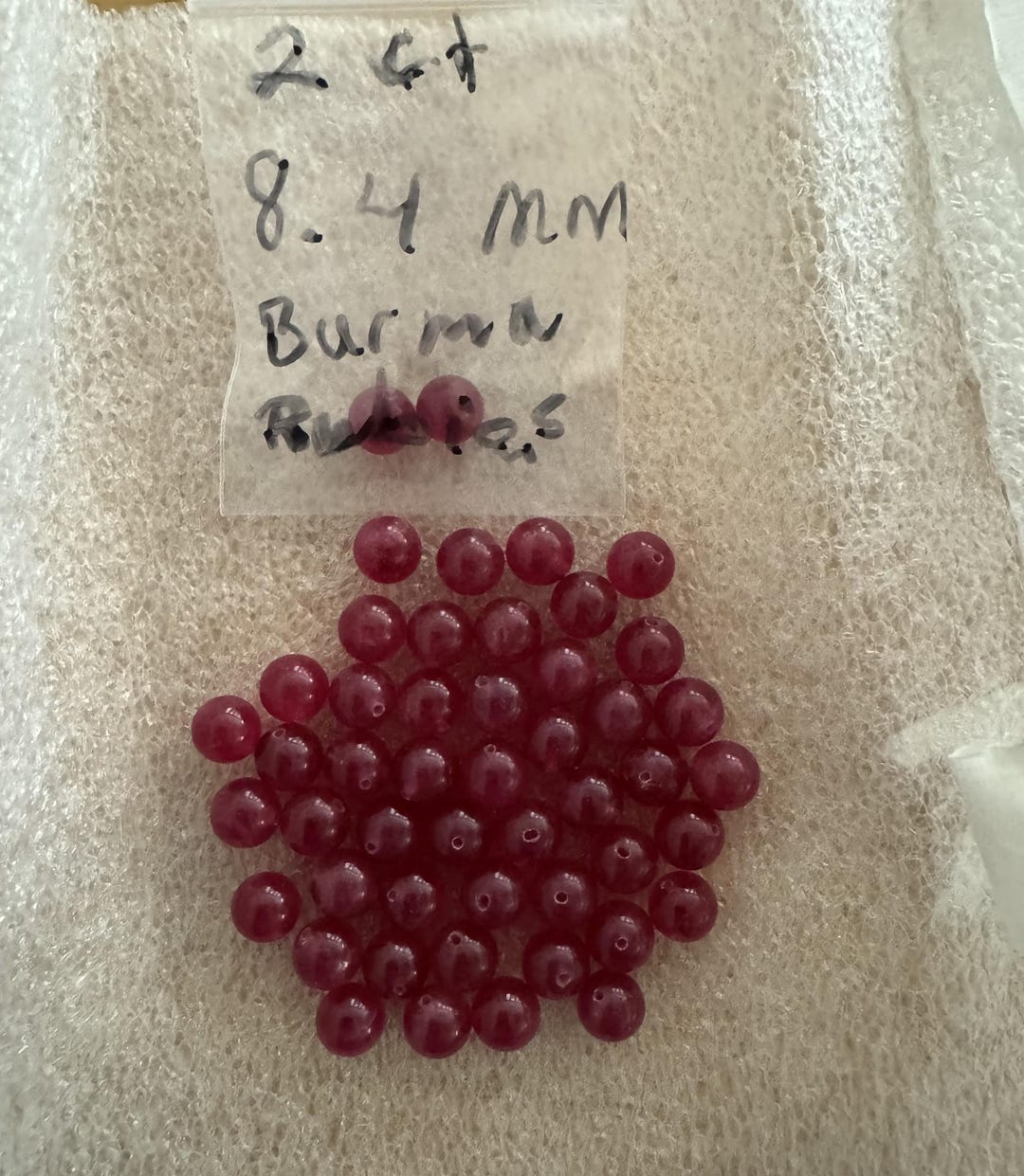 Pre 1990s Set 2 Large 8.4mm Round Earth Mined Mogok Burma Myanmar ...