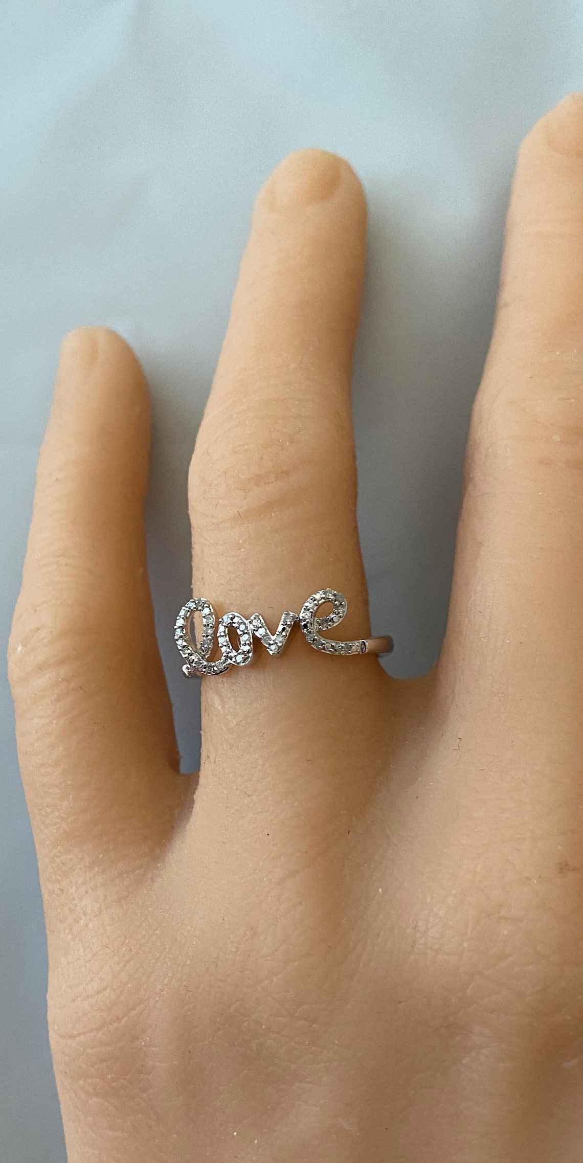 Fabulous Sparkle LOVE White Diamond .20ct Promise Wedding | Etsy