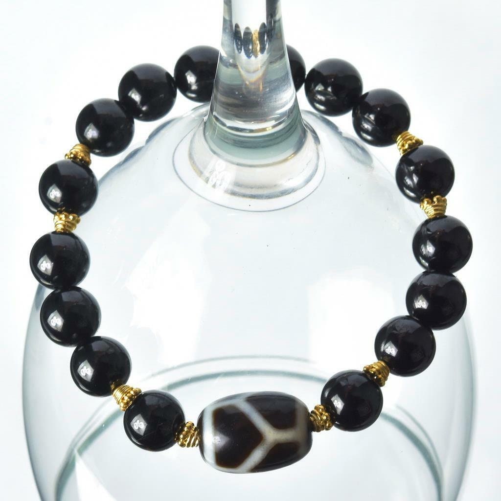 DZI Bead Amulet Genuine Agate Natural Black Spinel Gemstone - Etsy