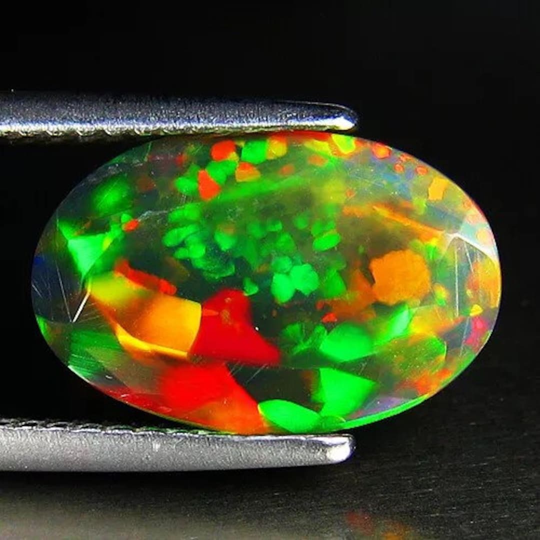 Popping Exotic Australian Jungle Colors 2.3ct Neon Colors Black Opal ...