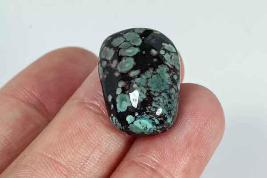 HUGE 19mm GEM Grade 19.8ct Lander Blue Nevada Cabochon Spiderweb ...